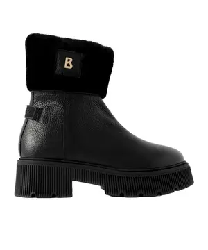 Bogner Turin 6 Shearling-trimmed Textured-leather Ankle Boots - Black