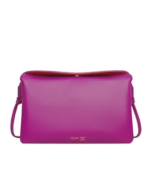 Celine Celine Trio Flap Bag In Smooth Lambskin Fuchsia