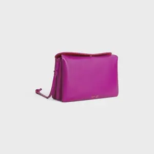 Celine Trio Flap Bag In Smooth Lambskin - Fuchsia