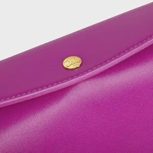 Celine Trio Flap Bag In Smooth Lambskin - Fuchsia