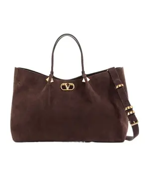 Valentino Garavani Rockstud Large Shopping Bag - Walnut Brown