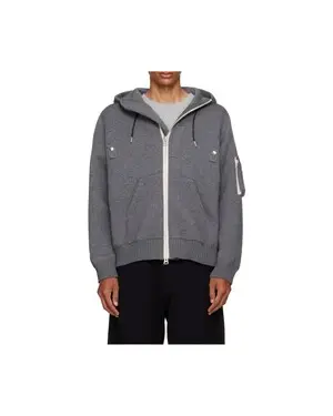 Sacai Hooded Zip-up Sweatshirt