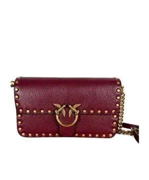 Pinko Stud Detailed Crossbody Bag - Red