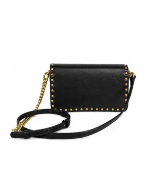 Pinko Stud Detailed Baby Love Slouchy Crossbody Bag - Black