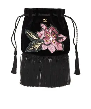 Valentino Garavani Drawstring Clutch - Black