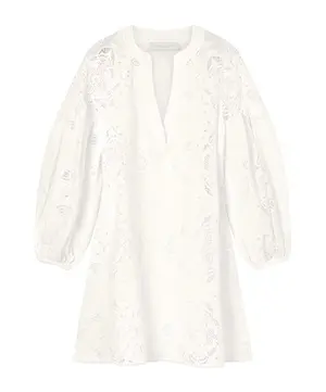 Borgo De Nor Harlow Cotton-blend Lace Mini Dress - White