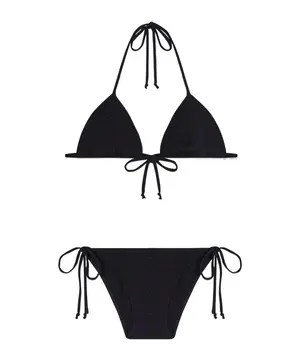 Lisa Marie Fernandez Seerscuker Triangle Bikini - Black