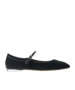 AeydĒ Uma Velvet Mary Jane Ballet Flats - Black