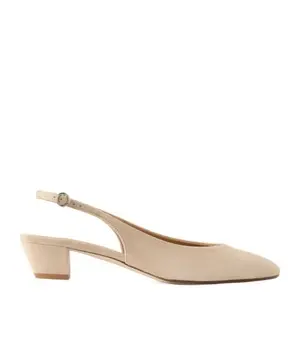 AeydĒ Suede Slingback Pumps - Sand