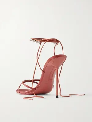 Paris Texas Embellished Lace-up Leather Sandals