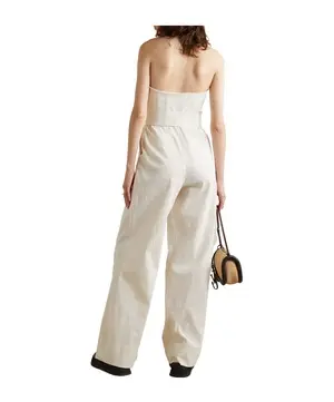 A.L.C. Elsie Strapless Belted Linen-blend Jumpsuit
