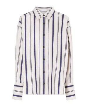 THE ELDER STATESMAN Blended Striped Shirt - Blue