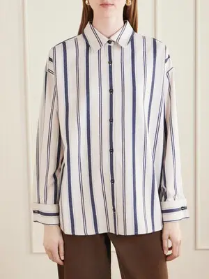 THE ELDER STATESMAN Blended Striped Shirt
