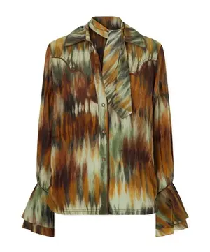 Johanna Ortiz Cabalgando" Scarf-detailed Silk Crepe De Chine Shirt