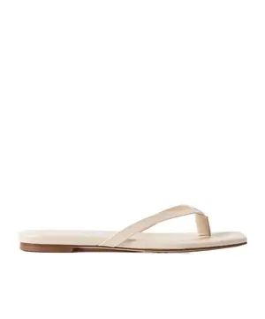 AeydĒ Renee Leather Flip Flops - Nude