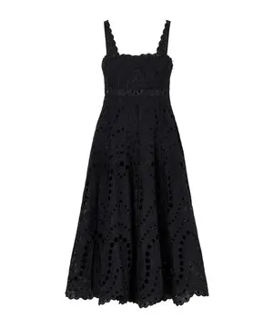 Charo Ruiz Ibiza Cotton-blend Midi Dress - Black