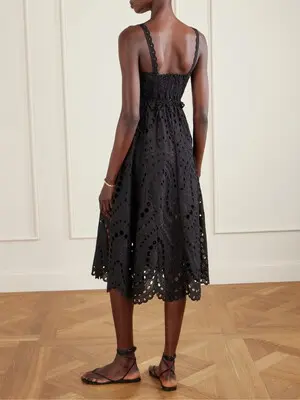 Charo Ruiz Ibiza Broderie Anglaise Cotton-blend Midi Dress