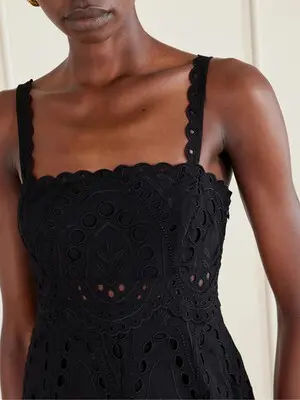Charo Ruiz Ibiza Broderie Anglaise Cotton-blend Midi Dress