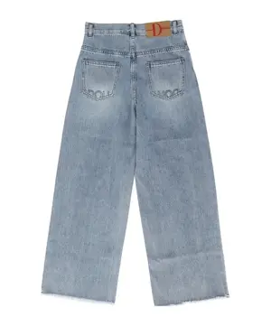 DOUUOD Faded Raw-cut Jeans