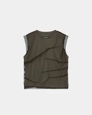 Andersson Bell Layered Mesh Pleated Top