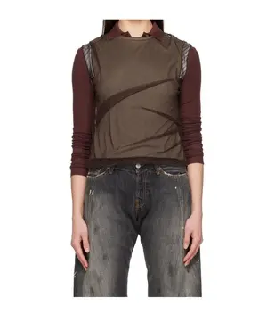 Andersson Bell Layered Mesh Pleated Top