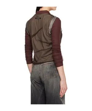 Andersson Bell Layered Mesh Pleated Top