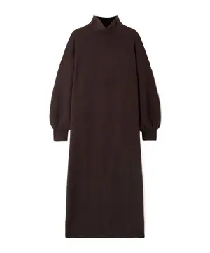 ALLUDE Wool And Cashmere-blend Maxi Dress - Black