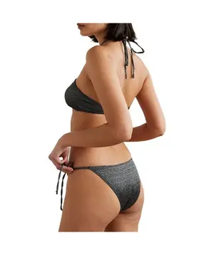 Lisa Marie Fernandez Metallic Jacquard Halter Bikini