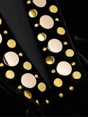 Dodo Bar Or Velvet Maxi Dress With Stud Embellishments