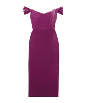Alex Perry Slim Off-the-shoulder Velvet Dress - Red
