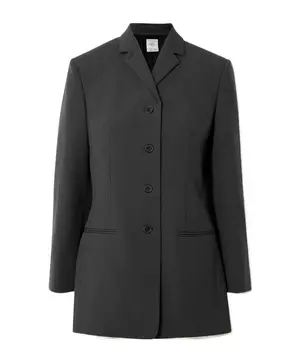 Calvin Klein Solid Color Wool Blazer - Black