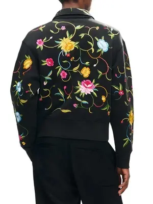 Kenzo Wildflower Embroidered Half Zip Sweatshirt