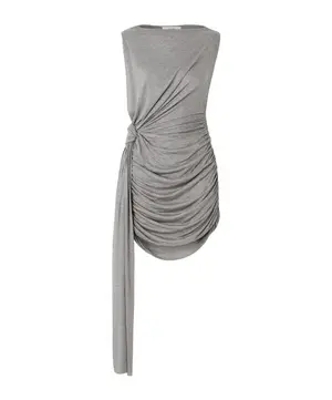 Alex Perry Knotted Draped Ruched Jersey Mini Dress