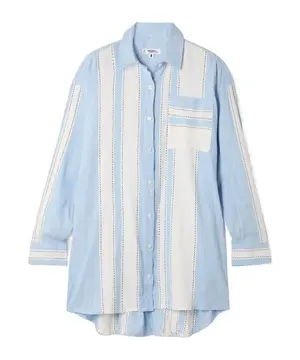 LEMLEM Mariam Striped Cotton-blend Shirt - Blue