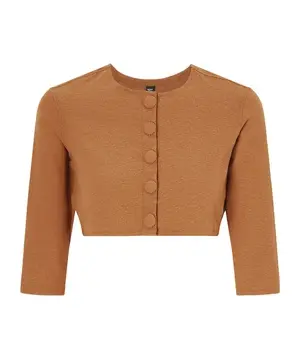 Lisa Marie Fernandez Cropped Stretch-jersey Cardigan - Brown