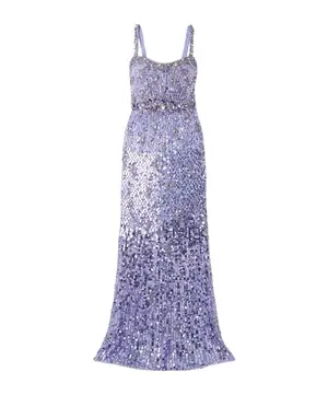 Jenny Packham Mermaid Floor-length Evening Gown - Purple