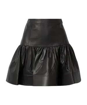JASON WU Ruffled Tiered Leather Mini Skirt - No
