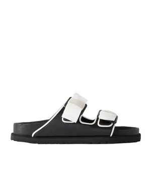 BIRKENSTOCK Grosgrain-trimmed Satin Sandals - Black