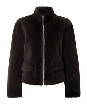 Proenza Schouler Solid Color Shearling Jacket - Black
