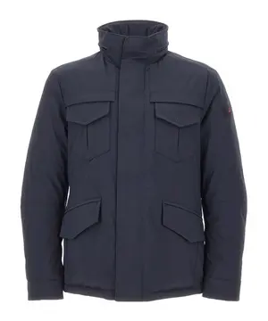 Peuterey Striped Hooded Field Jacket - Dark Blue