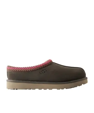 UGG Shearling-lined Embroidered Suede Slippers - Black