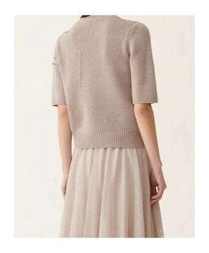 Fabiana Filippi Embellished Short Sleeve Knitted Top