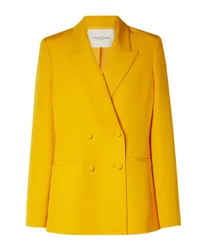 Lafayette 148 New York Double-breasted Wool And Silk-blend Blazer - No