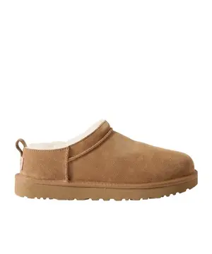 UGG Solid Color Shearling Slippers - Brown