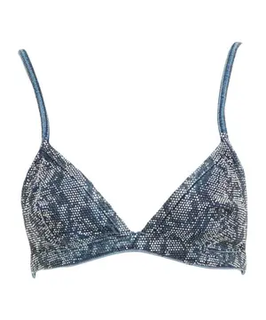 Liu Jo Rhinestone-embellished Denim Bra - Blue