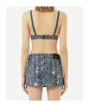 Liu Jo Rhinestone-embellished Denim Bra