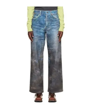 Andersson Bell Festival Mud Printed Jeans - Blue