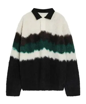 Sacai Sacai Tie-Dyed Knitted Polo Jumper No