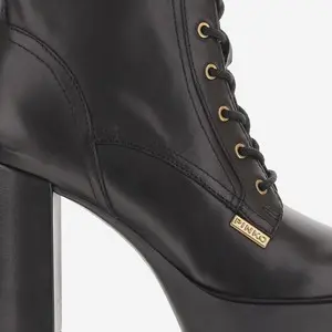 Pinko Lace-up Platform Ankle Boots
