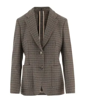 LARDINI Houndstooth Single-breasted Blazer - No